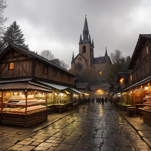 scenic professional photograph of a small medieval m... | OpenArt