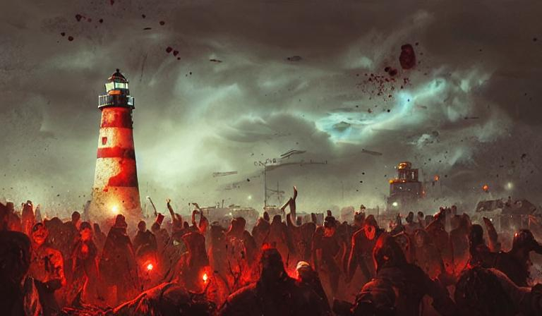 zombie virus, zombies attacking people, blood on the... | OpenArt