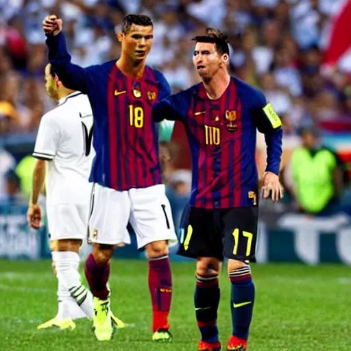 Ronaldo and messi kissing | OpenArt