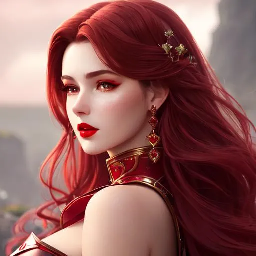 A surreal portrait of a woman clad fully in rose arm... | OpenArt