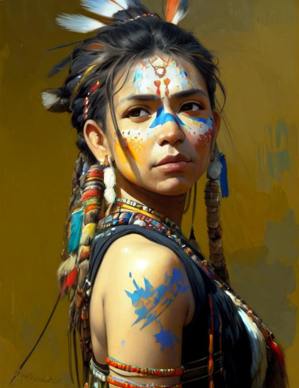 An Apache-Mohave, oil painting, beautiful, imperial... | OpenArt