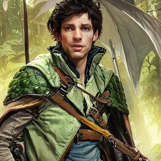 realistic portrait of a dnd male of 20 years old, D&...