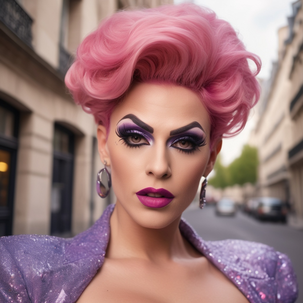 Glamour photography of a handsome man DRESSED UP AS...