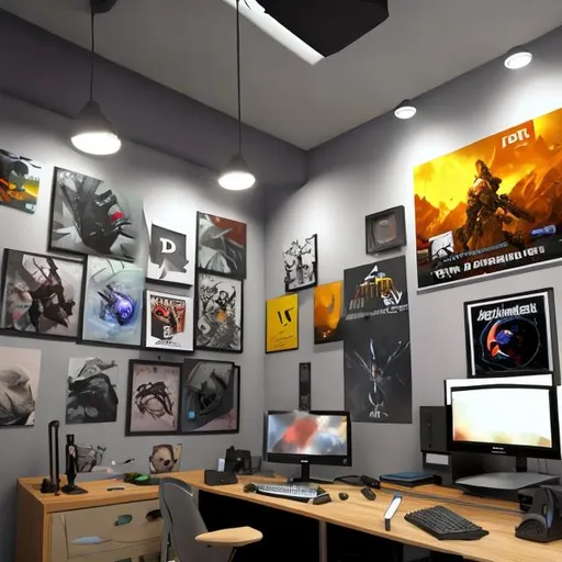 room of graphic designers, gaming setup, lighting, a...