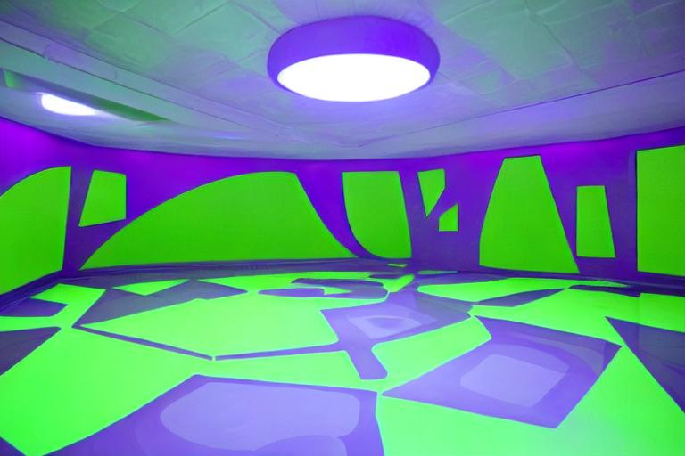 luminal rounded space room with shiny reflective flo... | OpenArt