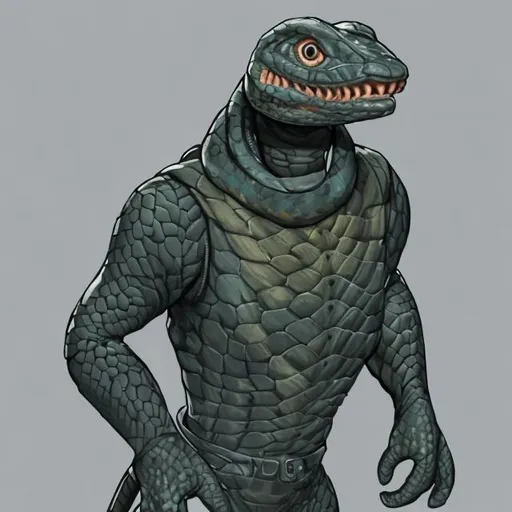 A humanoid snake creature in police uniform | OpenArt