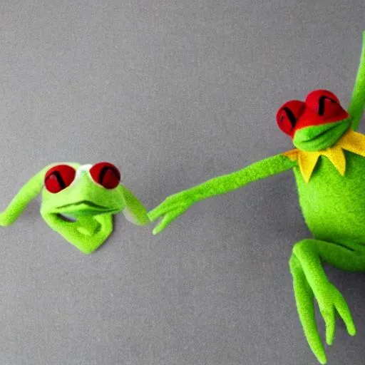 taylor swift and kermit the frog playing in snow on... | OpenArt