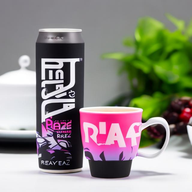 Creat Raze energy drink with tea cup