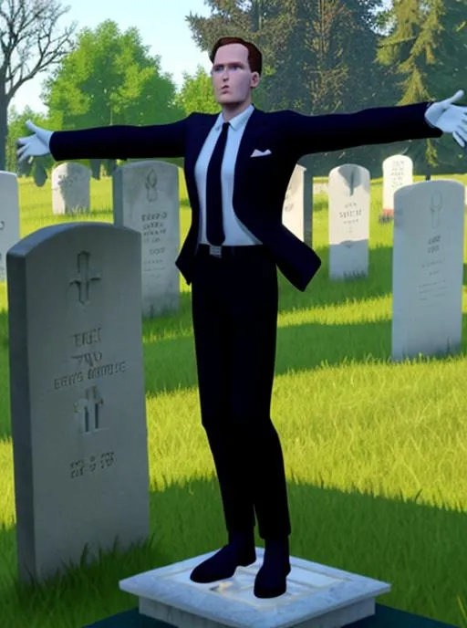 Jerma985 t-posing on grave | OpenArt