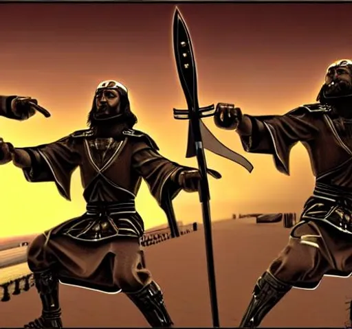 Comic strip Jesus Christ army very detailed new age... | OpenArt