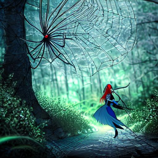 Arachne, Bird of paradise, spider web, woman, Anime,... | OpenArt