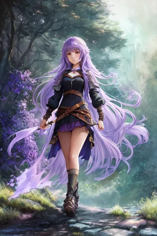 anime girl in her magical adventures in a fantasy world | OpenArt