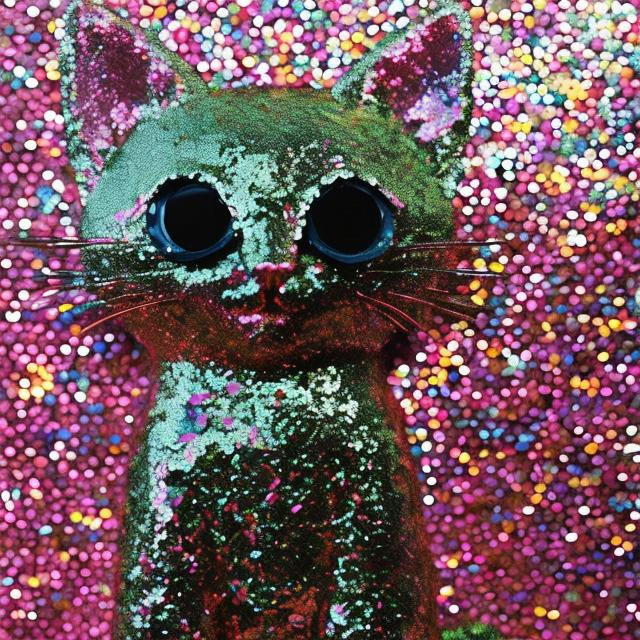Cat made out of Sequins