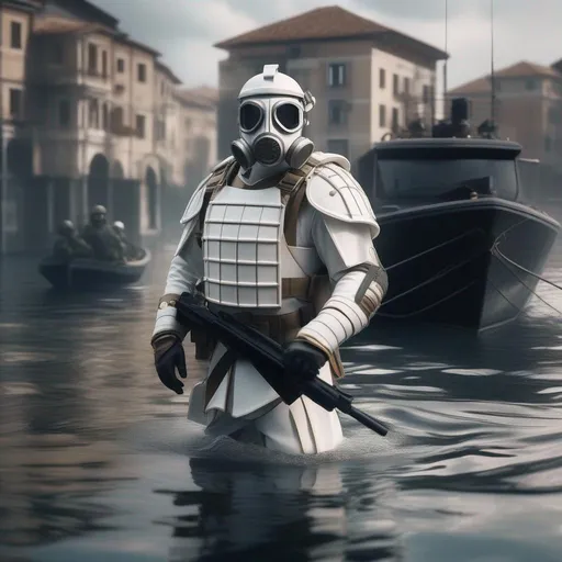 a modern roman military male in white military roman... | OpenArt