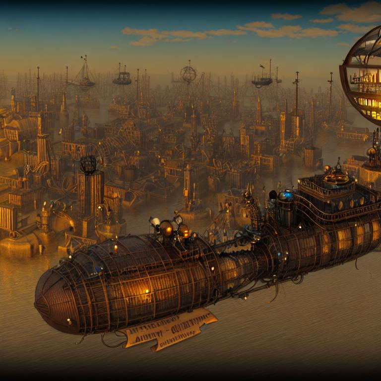 steampunk airship city rystylake 8k HDDR | OpenArt
