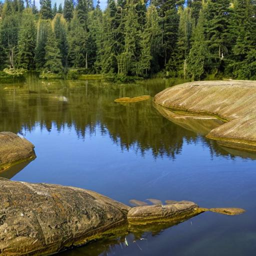 shallow lake with large margin | OpenArt