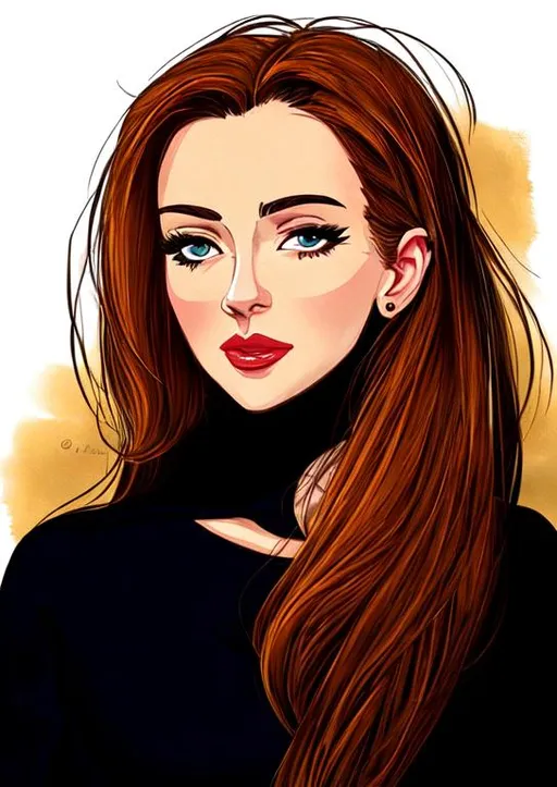 Beautiful woman cartoon portrait