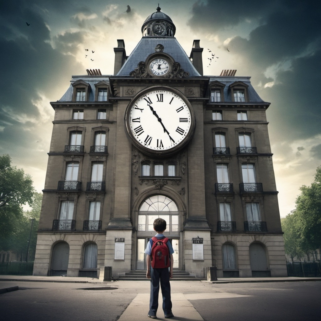 a movie poster for the first day of school with a bo...