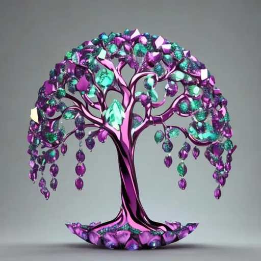 trees made of fancy gems realistic