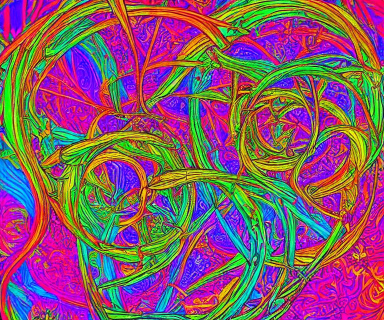 dmt elves, dmt, elves, geometric, trippy, hallucinog... | OpenArt