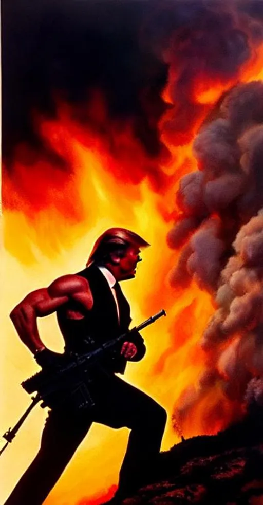 Donald Trump as Rambo; by Bernie Wrightson; by Enoch...