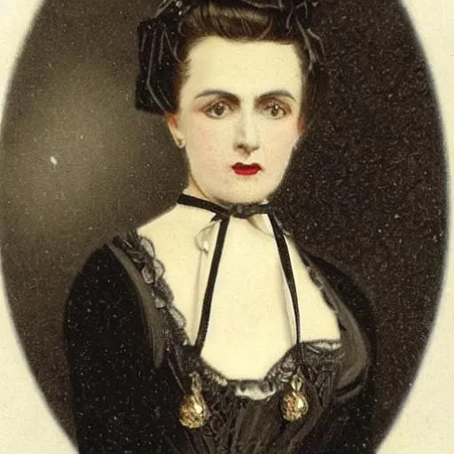 victorian woman raising her dress to her knee showin... | OpenArt