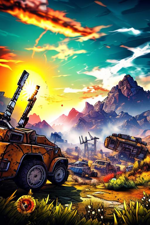Borderlands art style, cell shading, post-apocalypti... | OpenArt