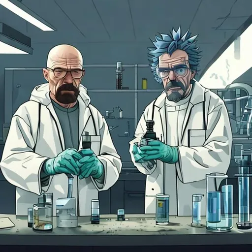Walter White and Rick Sanchez doing science