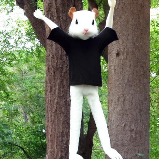 Anthro, Humanoid squirrel, albino, very tall. Wearin...