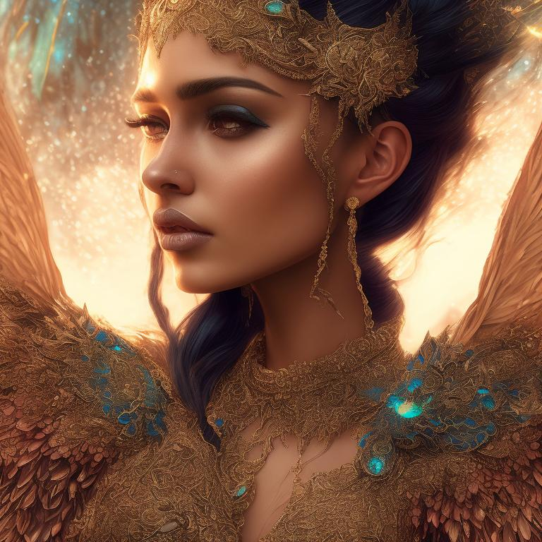 Portrait of A beautiful harpia woman, wearing warrio... | OpenArt