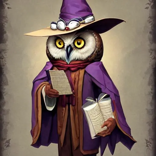 anthropomorphic owl wizard | OpenArt