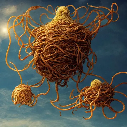 Our god and Our lord flying spaghetti Monster. It is... | OpenArt