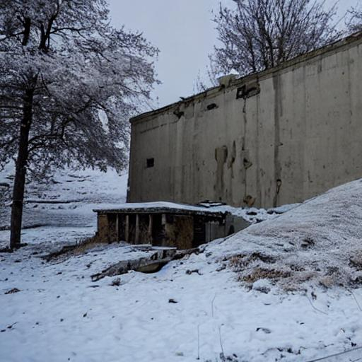 Abandoned mountain military base covered in snow | OpenArt