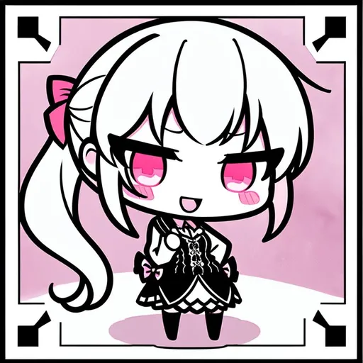 1girl, chibi, watercolor masterpiece, cute beautif...