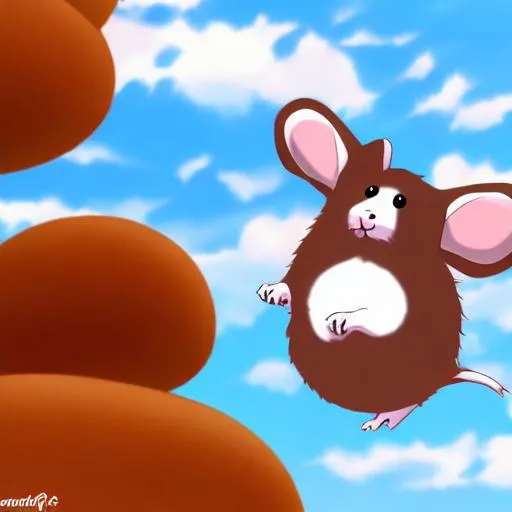 flying, hamster{object}, anime | OpenArt