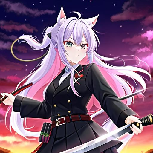 Haley as a demon (multi-color hair) (multi-color ey...