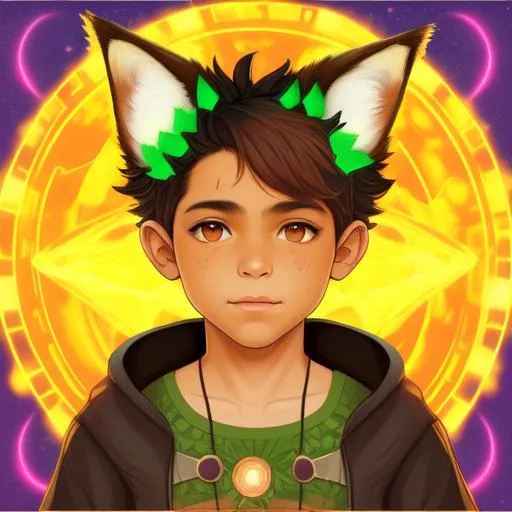 human boy with fox ears solarpunk | OpenArt