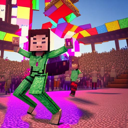 Image of a Minecraft person dancing at a concert, wi... | OpenArt