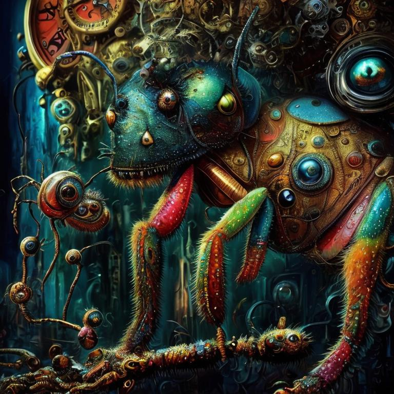Surrealistic 8K illustration, ant, vibrant colors, i... | OpenArt Surrealistic 8K illustration, ant, vibrant colors, i... | OpenArt