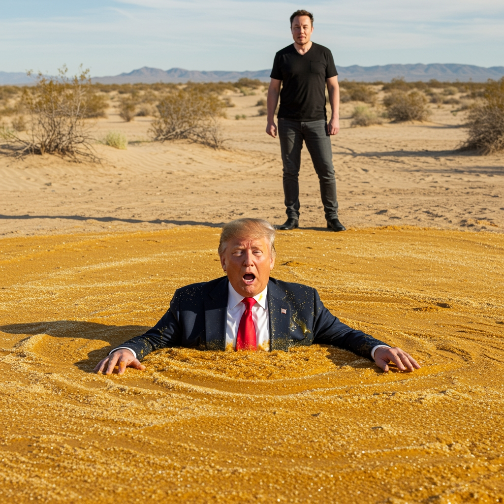 Donald Trump sinks into dessert quicksand as Elon Mu...