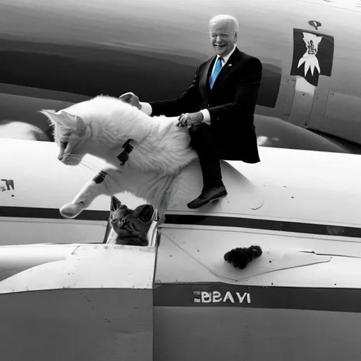 Joe Biden Flying On A Cat