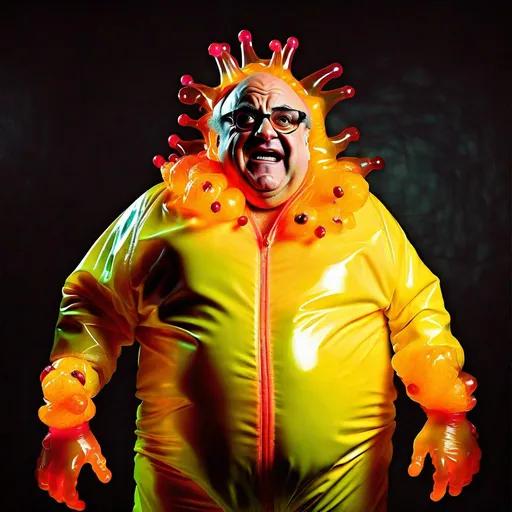 Full view of Intimidating mohawked Danny DeVito with...