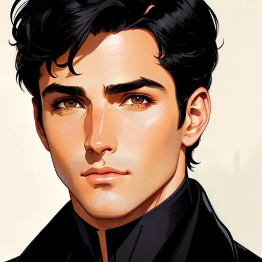 Splash art portrait of ruggedly handsome, androgynou... | OpenArt