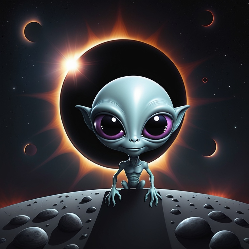 eclipse, alien cartoon