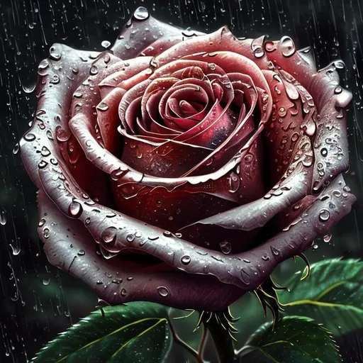 High-resolution hyper realistic painting of rose flo...