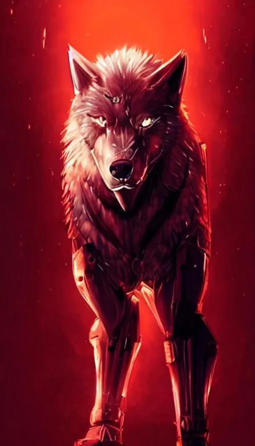 a cyborg wolf | OpenArt