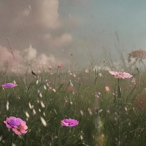 Flowers raining from the sky | OpenArt