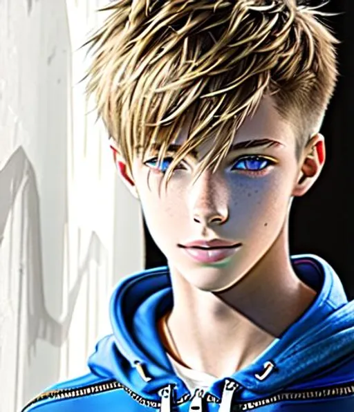 Concept art, digital brush, Beautiful young teen boy... | OpenArt