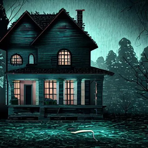 2d animated dark house in night | OpenArt