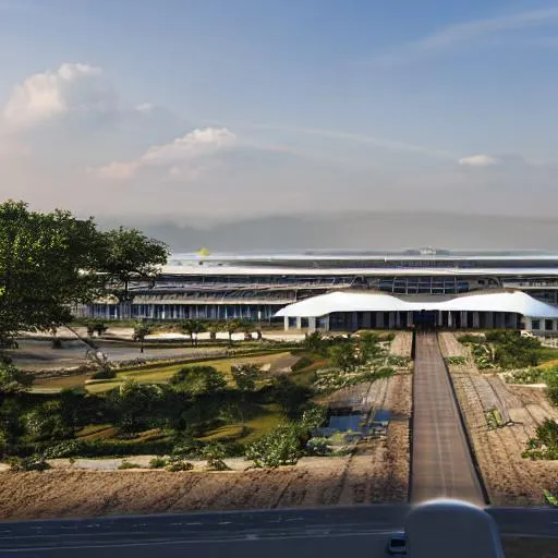Modern high tech sustainable airport inspired by Co...